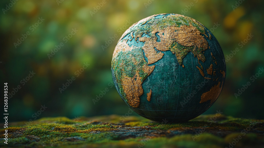 Earth globe highlighting the repercussions of global warming on climate ...