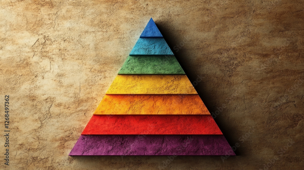 Psychological diagram showing Maslow's hierarchy of needs in a colorful ...