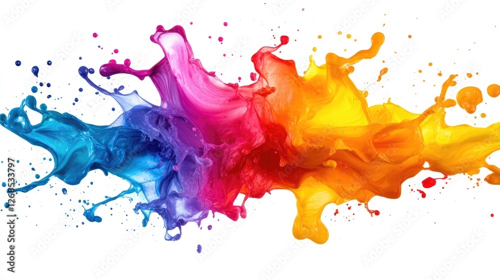 Multi colors of paint splash crossing each other on transparent png ...