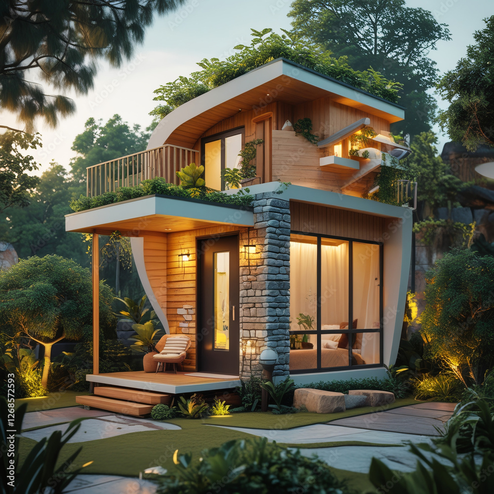 Beautifully Designed Small Modern House with Unique Architecture and ...