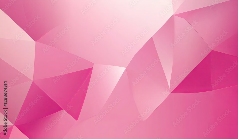 Pink gradient background with low-poly shapes, vector illustration ...