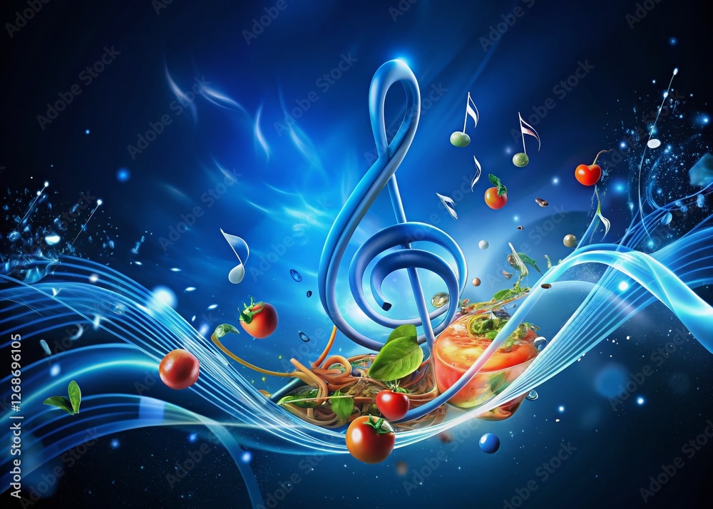 Abstract Blue Music Notes Animated Background for Party Videos Stock ...