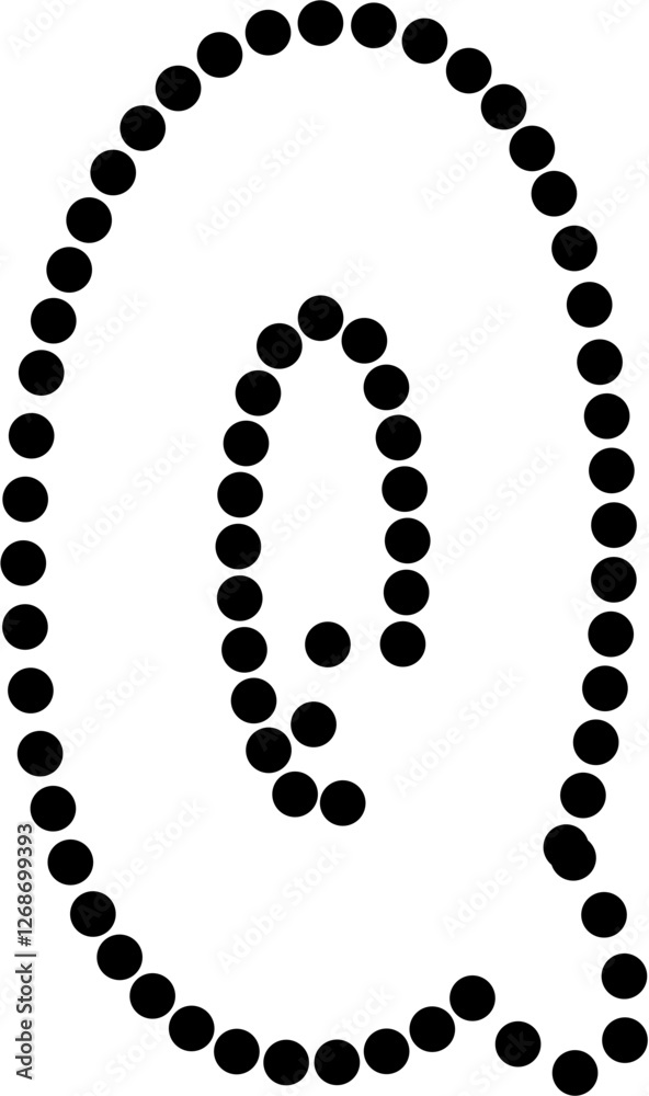 Vector illustration of uppercase letter Q in dashed line style. Ideal ...