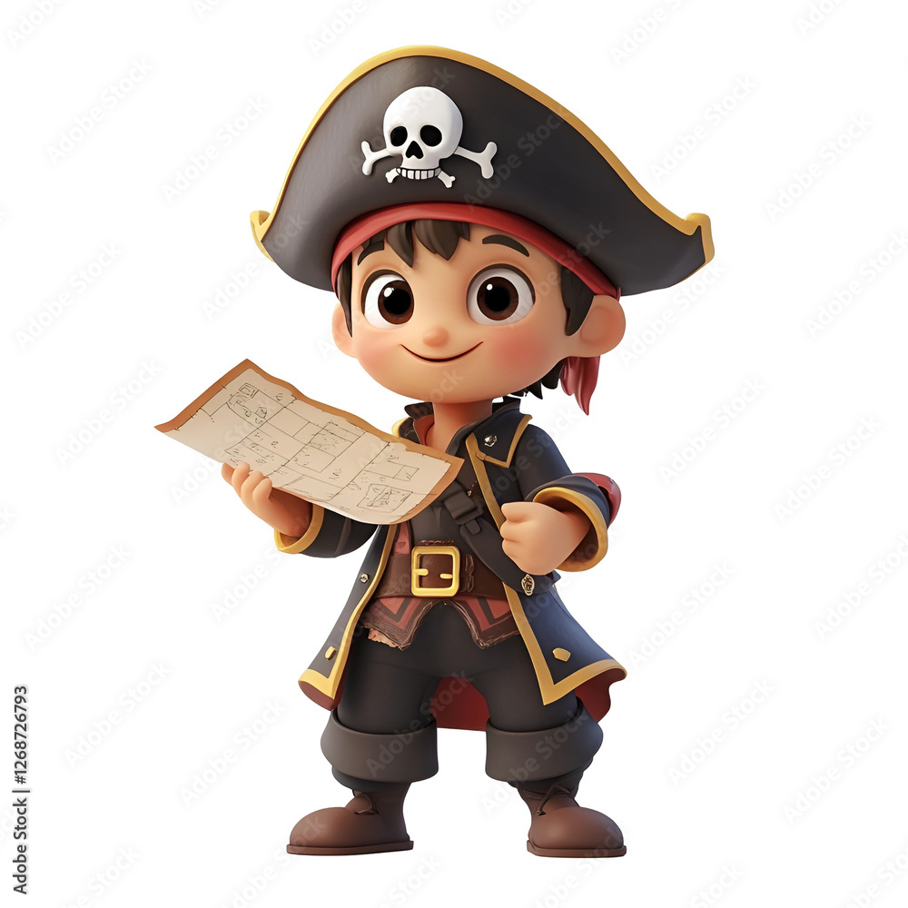 3d cartoon cute boy pirate captain Stock Illustration | Adobe Stock