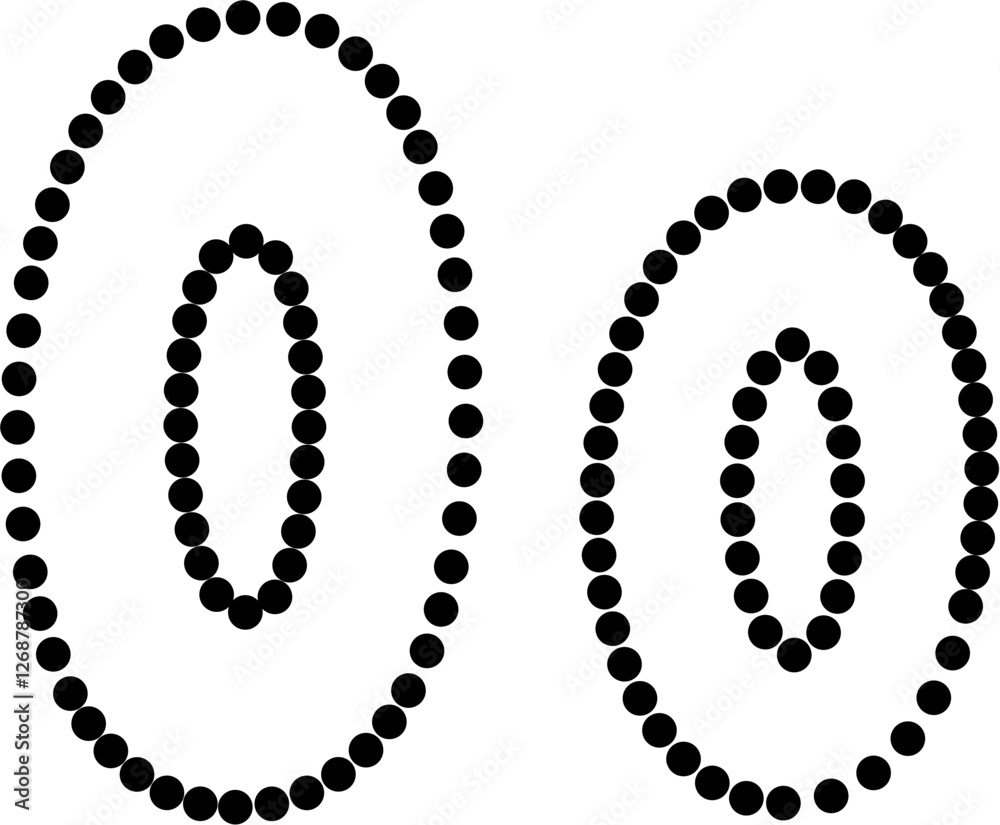 Vector of uppercase and lowercase letter O in dashed line style. Ideal ...