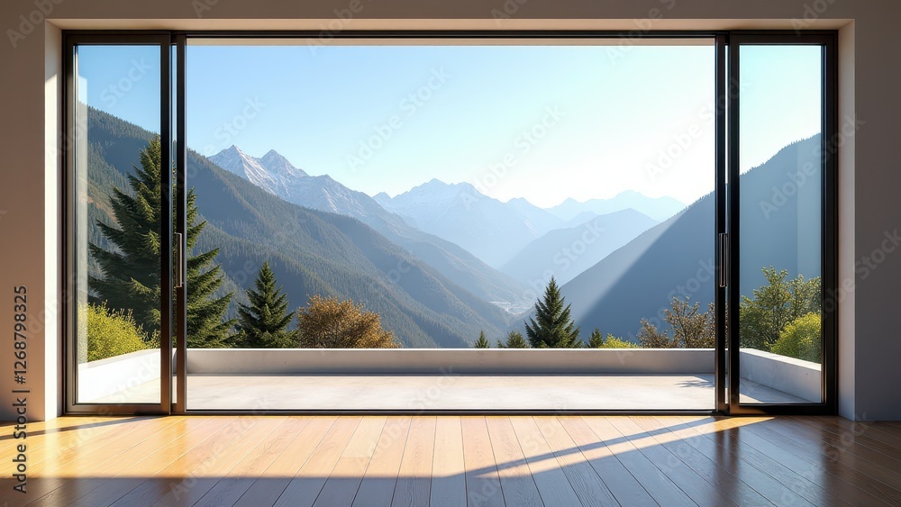 Open casement window, Minimalist space open aluminum casement window ...