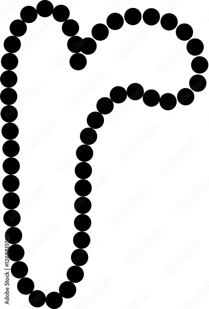 Vector of lowercase letter R in dashed line style. Ideal for kids ...