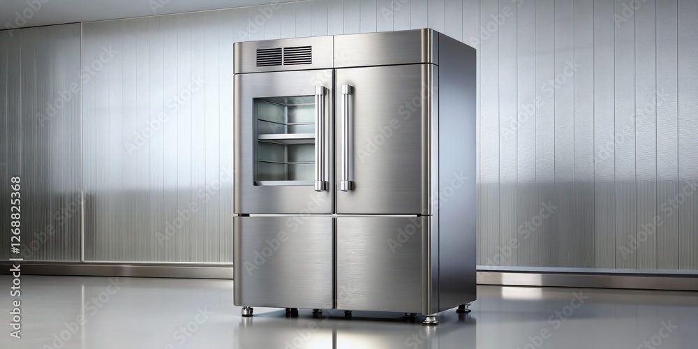 A commercial refrigerator with a modern design and sleek exterior ...