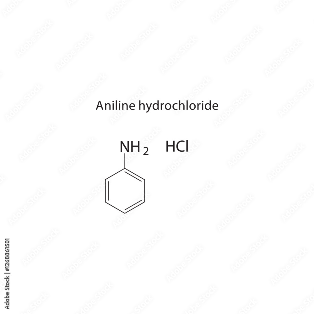 Aniline hydrochloride skeletal structure.Aromatic amine salt compound ...