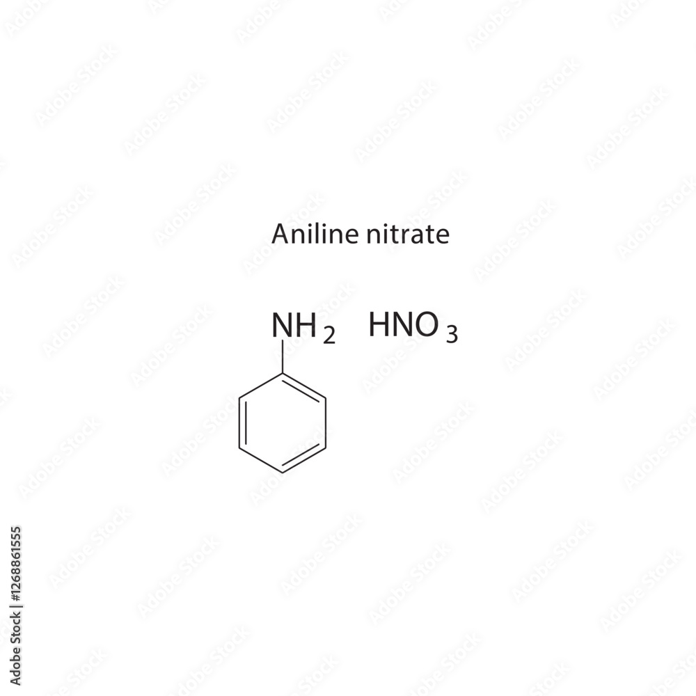 Aniline nitrate skeletal structure.Aromatic amine salt compound ...