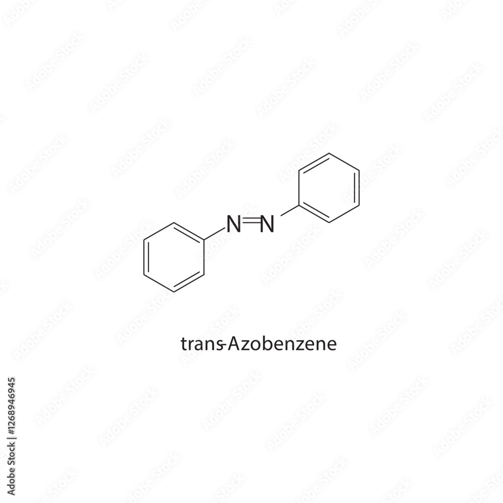 trans-Azobenzene skeletal structure.Azo Compound compound schematic ...