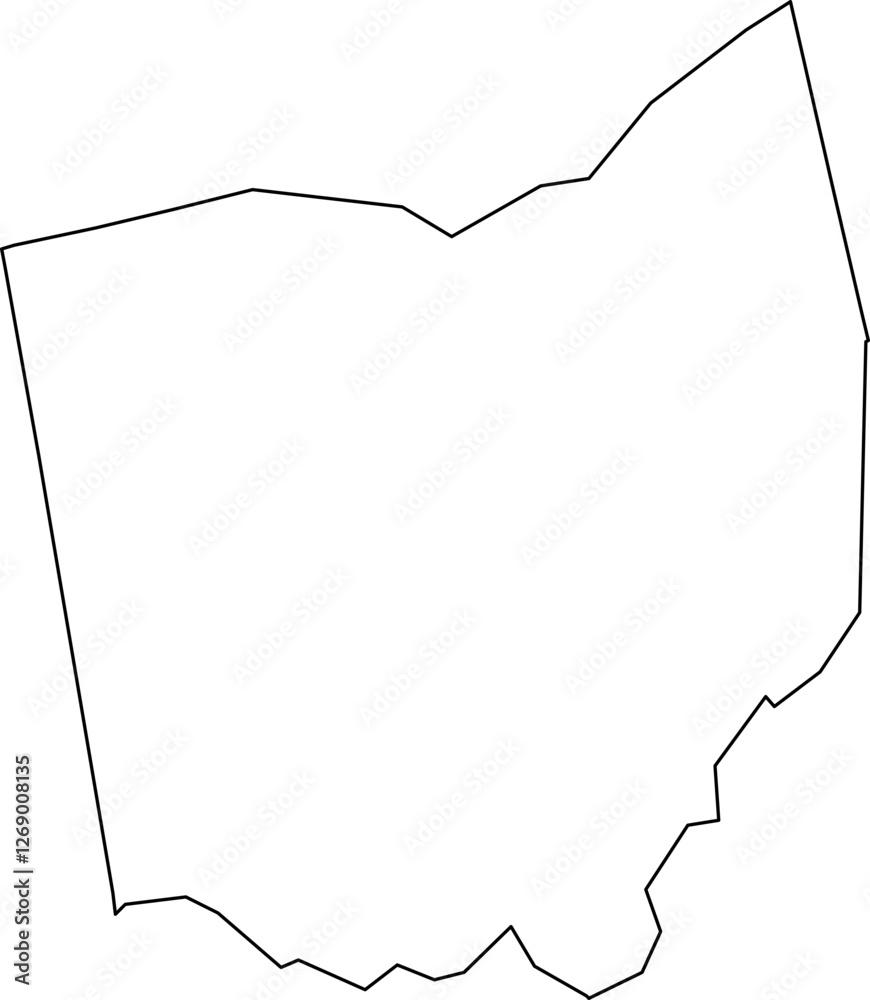 Ohio State Map - Outline Vector SVG Illustration Stock Vector | Adobe Stock