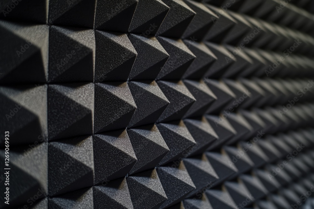 Textured acoustic foam panel background with geometric pyramid shapes ...