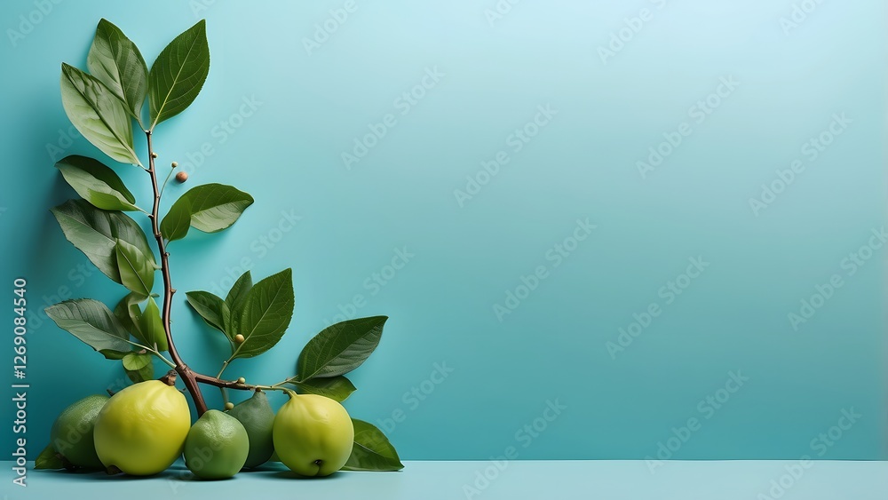 Tu Bishvat banner with empty space Without Text, Aqua Minimal ...