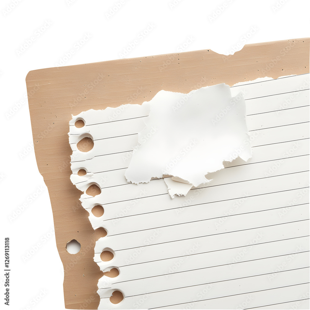A single sheet of plain white lined paper with a subtle texture from ...