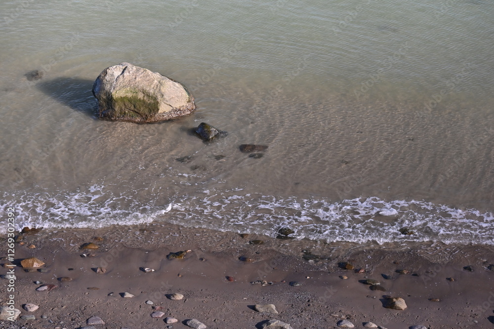 Granitblock am Strand der Ostsee Stock Photo | Adobe Stock