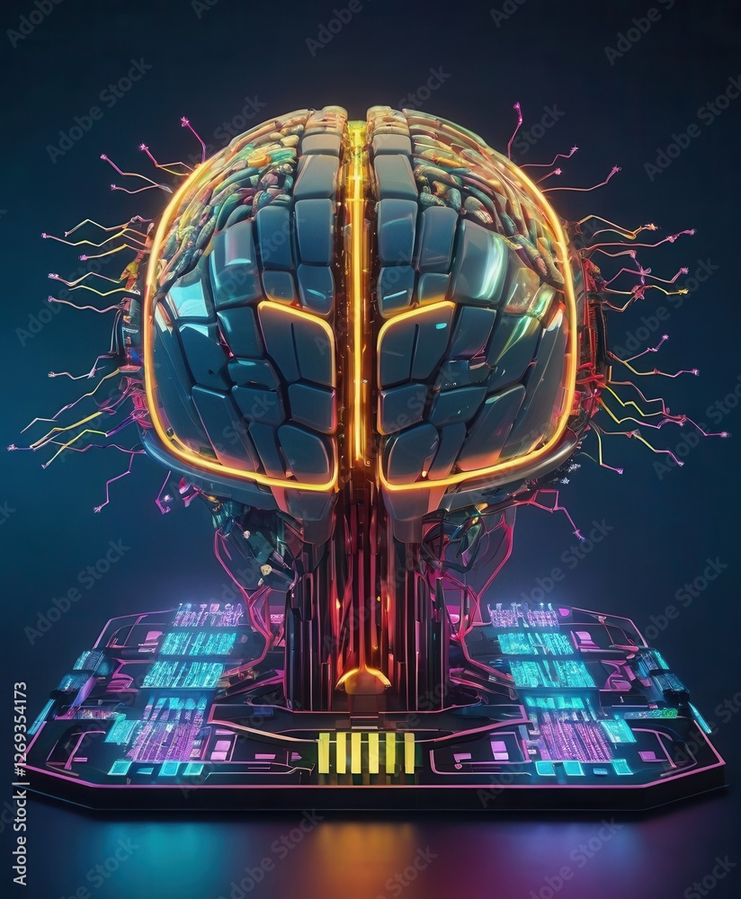 AI Brain Biomechanical Circuit Board The Brain is an AI Machine A ...