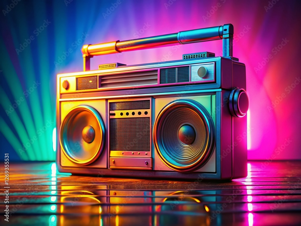 Vintage Retro TV Boombox: 80s Style Portable Radio Cassette Player ...
