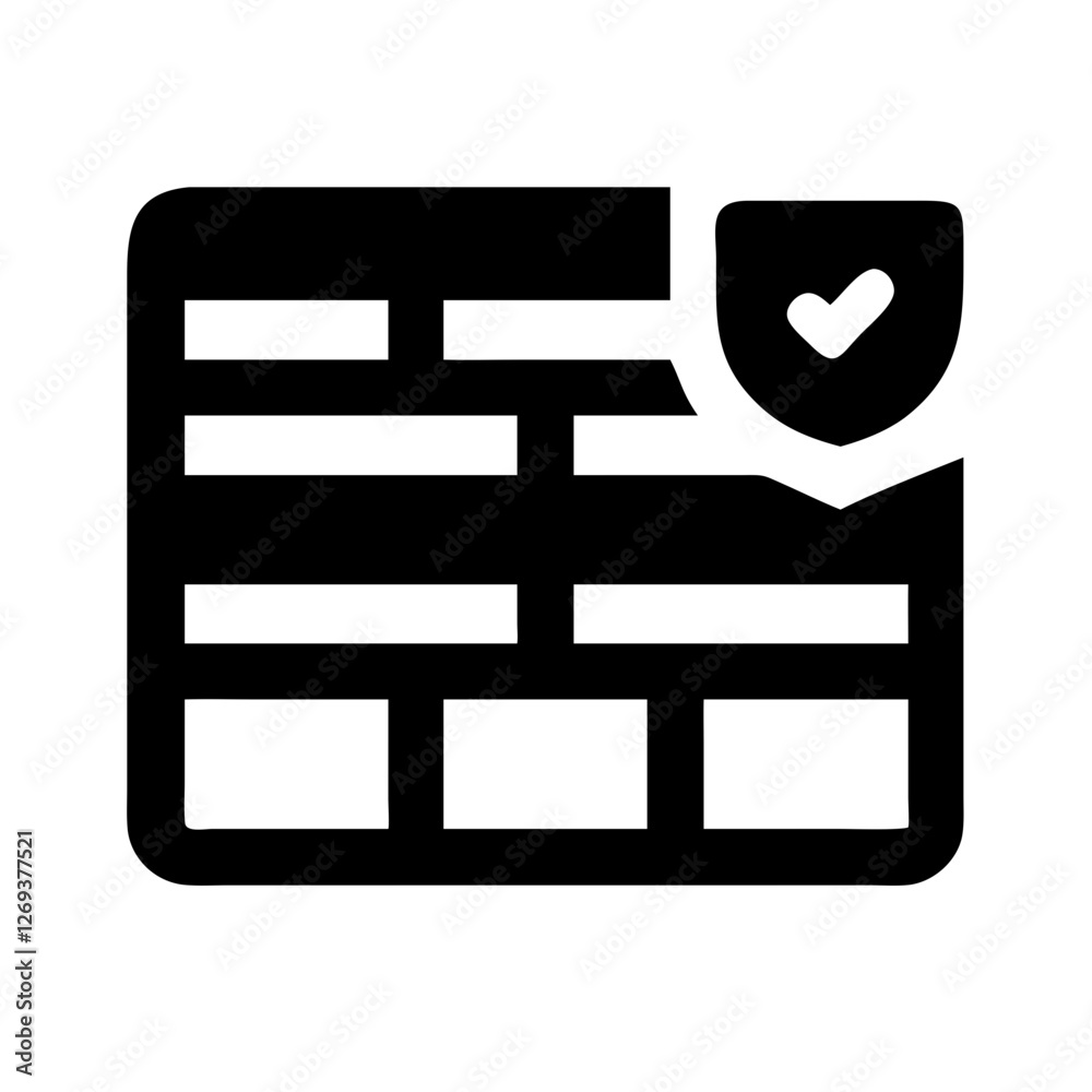 AI Firewall Protection Icon Vector - Smart Cybersecurity Symbol for ...