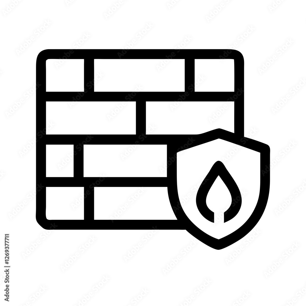 Dynamic Firewall Shield Icon Vector - Next-Gen Symbol for Threat ...