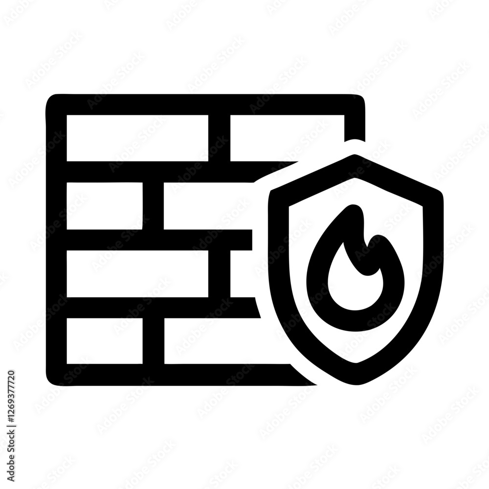 Dynamic Firewall Shield Icon Vector - Next-Gen Symbol for Threat ...