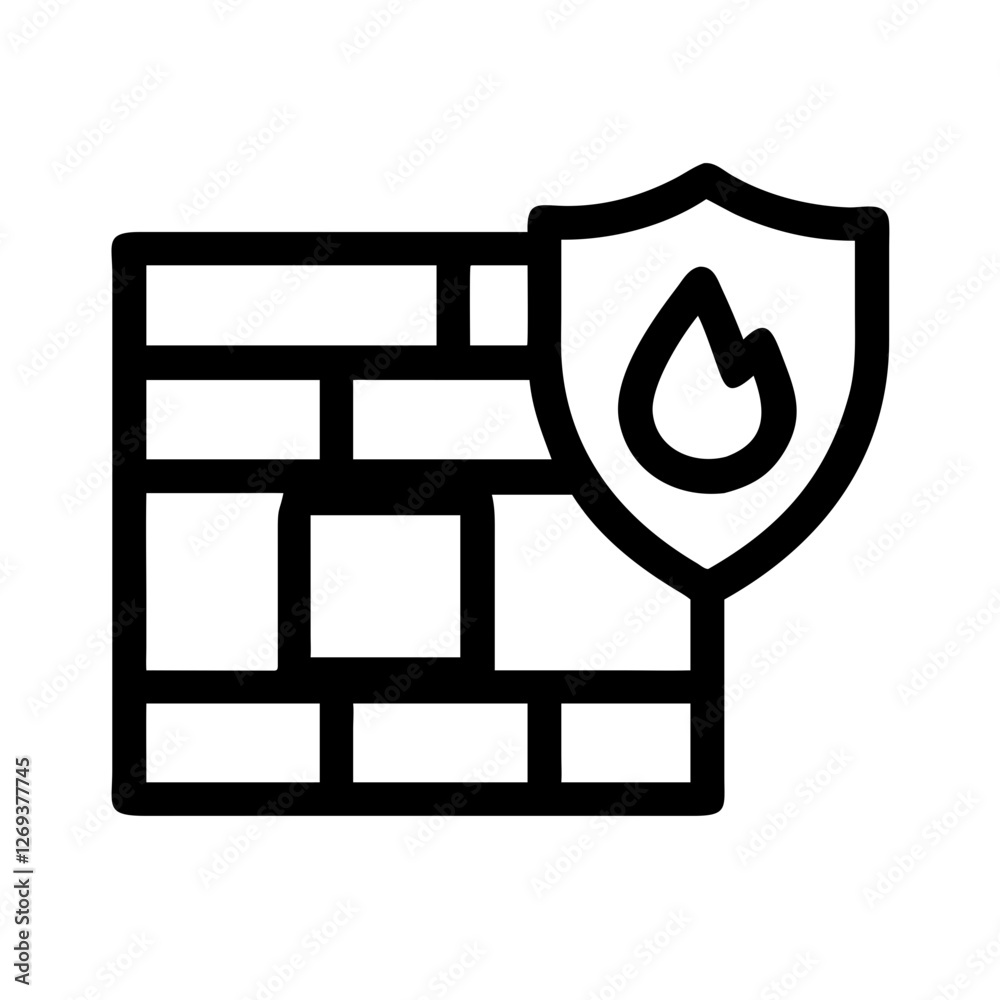 Dynamic Firewall Shield Icon Vector - Next-Gen Symbol for Threat ...