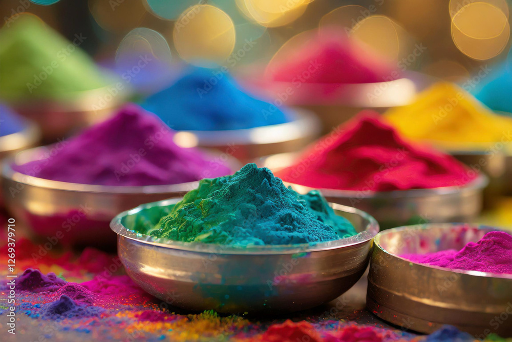 Gulal the traditional colored powder used in Hindu rituals during Holi ...