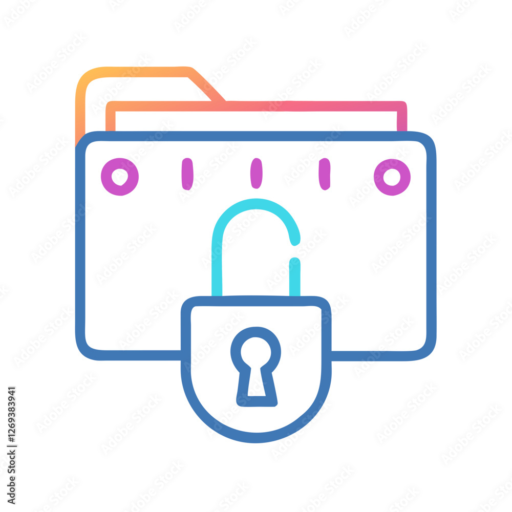 Clean End-to-End Encryption Icon Vector - Minimalist Symbol for Secure ...