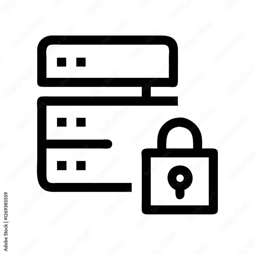Minimalist Encryption Shield Vector Icon - Cybersecurity Symbol for ...
