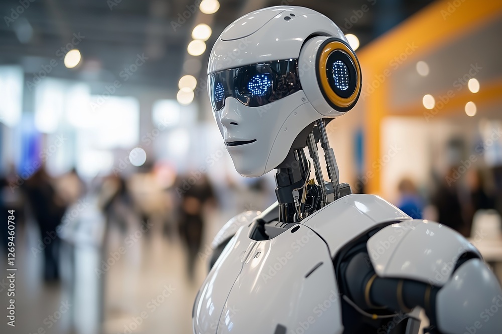 Futuristic AI Humanoid Robot with Advanced Machine Learning Technology ...