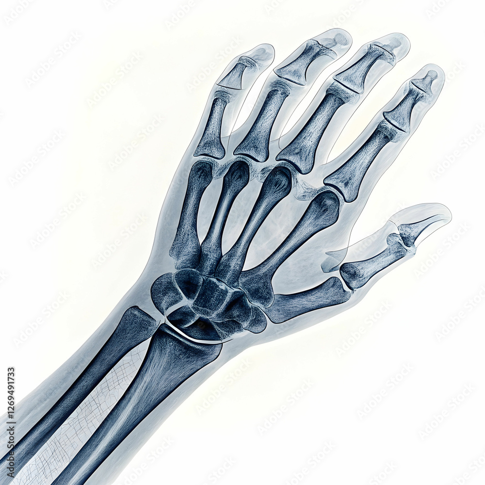 X-rays of human body parts provide detailed images for diagnosing ...