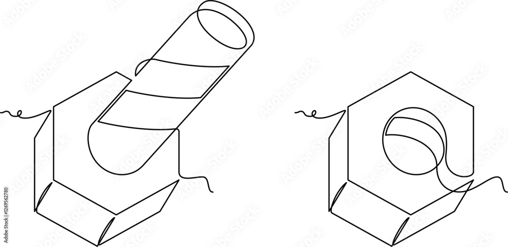 one line art bolt vector illustration. line art, one continuous line, simple, hand drawn and ...