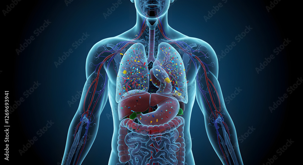 Human Anatomy Internal Organs Showing Digestive and Respiratory Systems ...