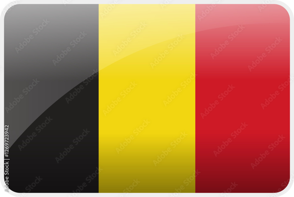 Flag Icon of Belgium Country,National Vector Flag Iconic Symbol and ...