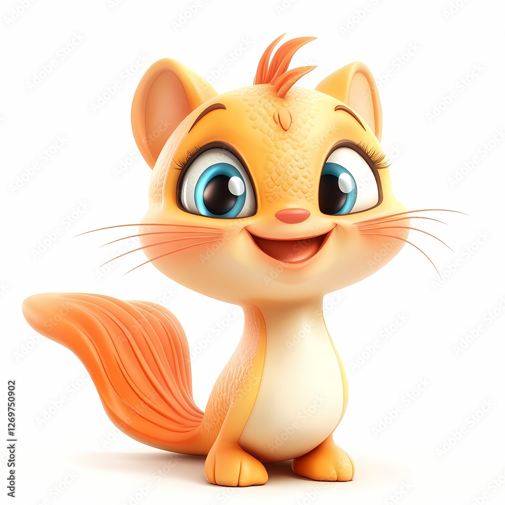 Ilustración de Stock Catfish, 3D cartoon illustration, isolated on a ...