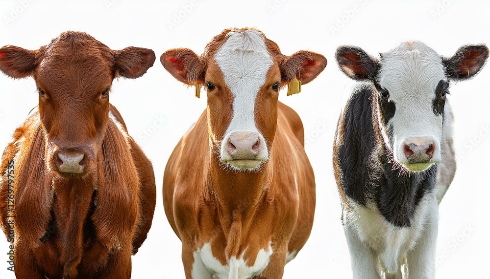 collection of cow s brown and white portraits from different angles ...
