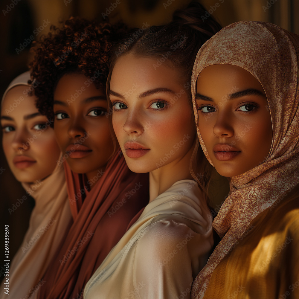 Confident diverse women standing together in unity: A powerful group of ...