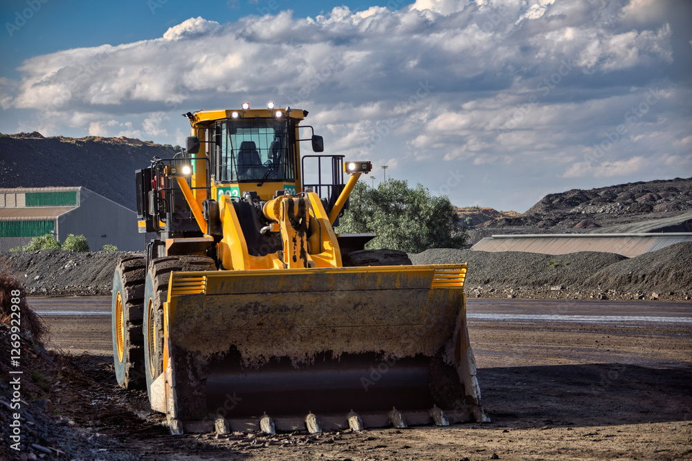 wheel loader, heavy equipment, at a diamond open pit mine, african ...