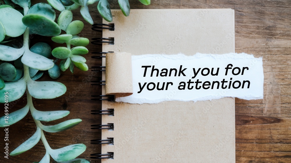 Thank you for your attention message on a notepad Stock Illustration ...