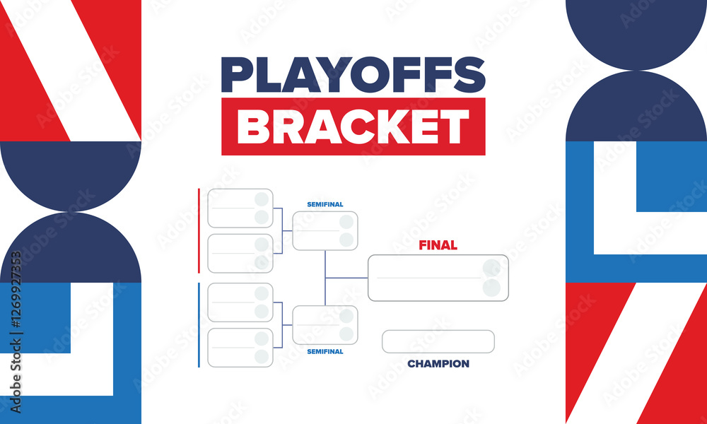 Playoffs bracket. Playoffs grid. Sport tournament bracket. Game and ...