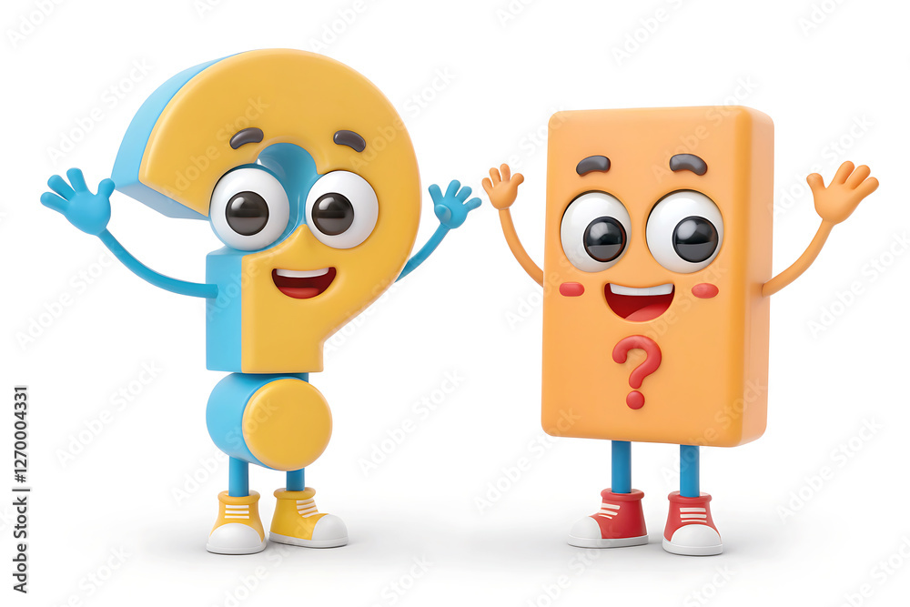 Playful question mark characters, perfect for educational resources or ...
