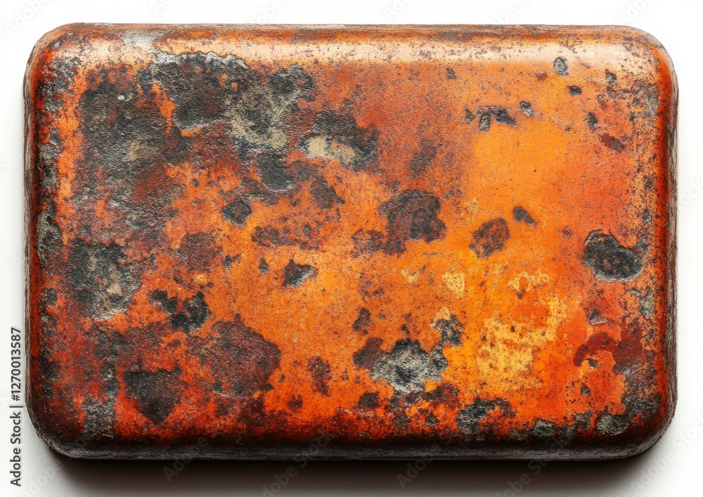 Retro sign made of distressed metal, featuring faded paint and rusty ...