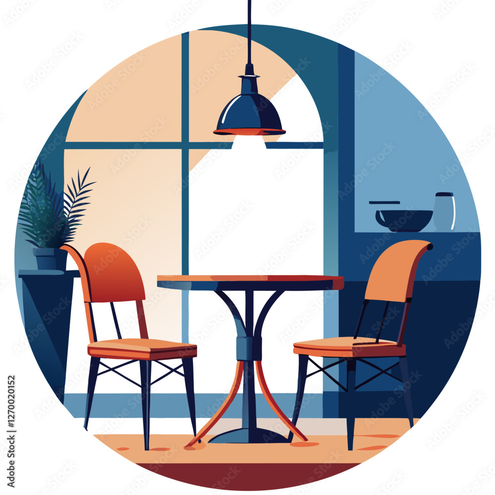Furniture Bistro Set Vector Illustration - Cartoon, Clipart & Line Art ...