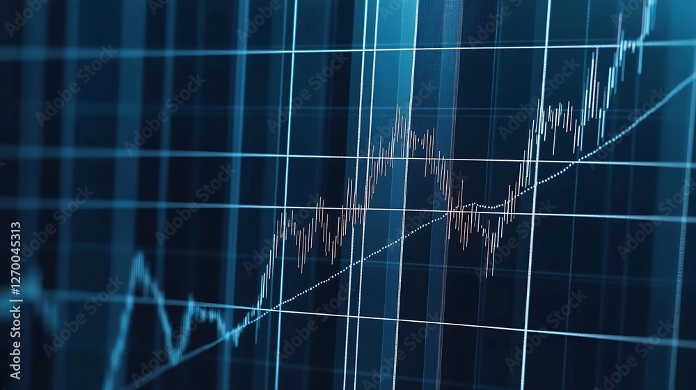 Dynamic Financial Chart Illustrating Rising Trends in Stock Prices over ...