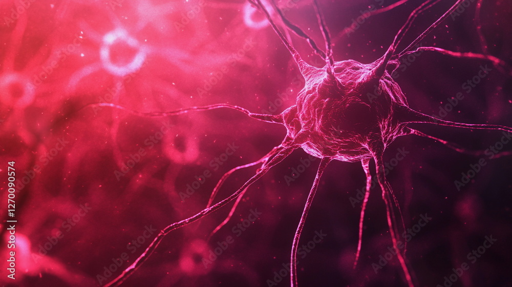 Visualization of a human neuron. Cell membranes inside the brain Stock ...