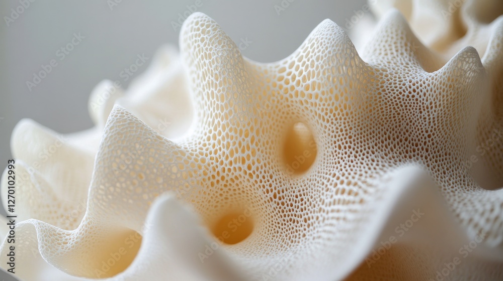Intricate 3D Printed Structure with Honeycomb Lattice Design in White ...
