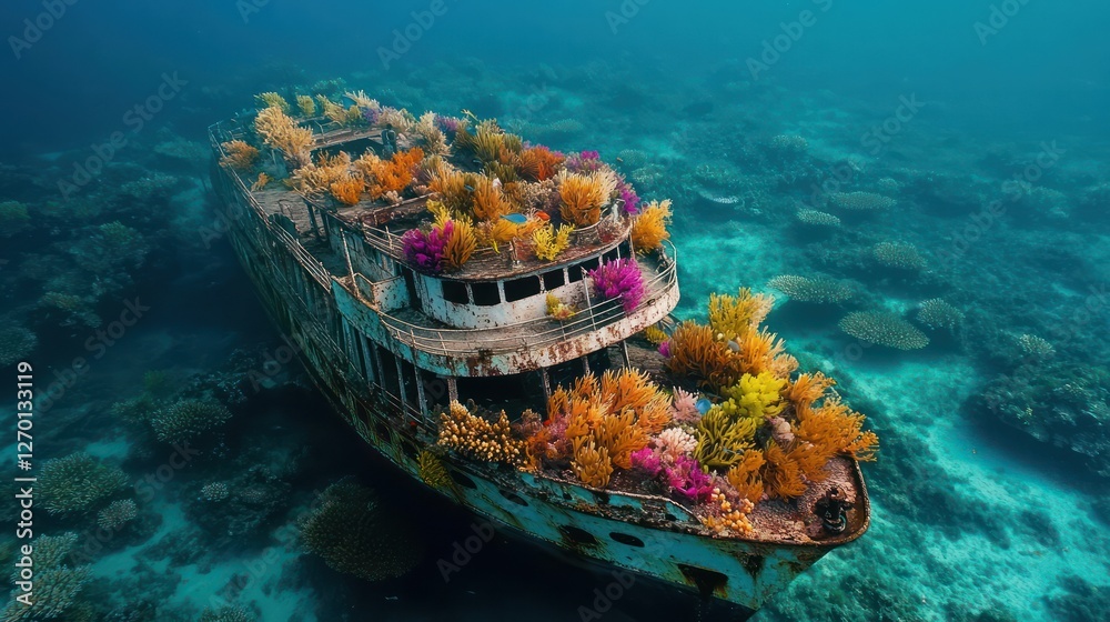 A passenger ship sunk in 1911 during a cyclone, now lying at 30 meters ...