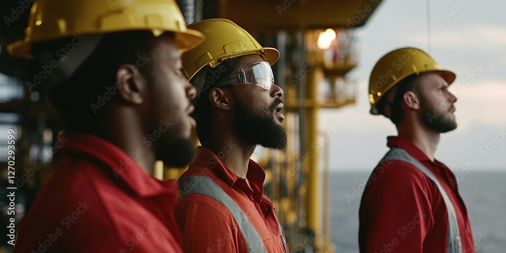 High-Resolution Oil Rig Crew Communication: Capturing Facial ...