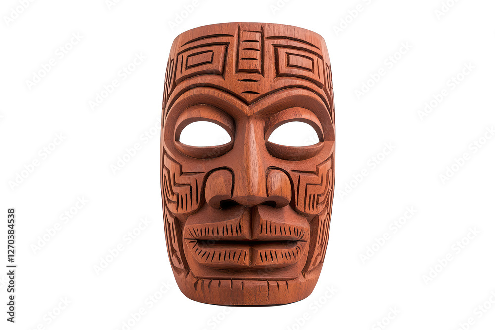 Festival community concept. A traditional clay mask showcasing ...