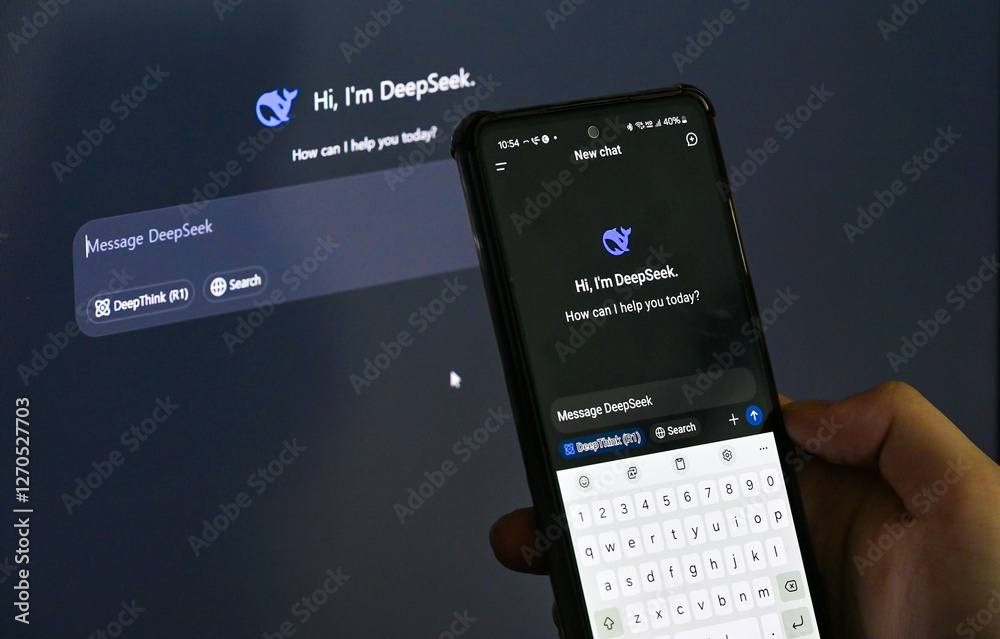 Seoul, South Korea - Feb 17, 2025 :A user using DeepSeek on a computer ...